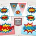 INSTANT DOWNLOAD Superhero Printable Wall Banner and Sign Package ...