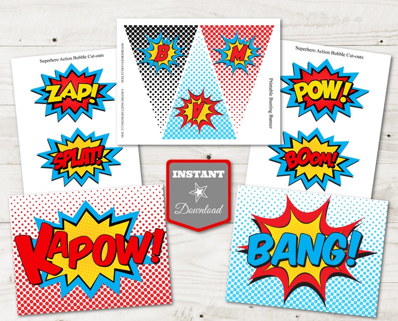 INSTANT DOWNLOAD Superhero Printable Wall Banner and Sign - Etsy