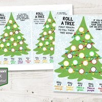 INSTANT DOWNLOAD Printable Christmas Party Roll a Tree Party Game ...