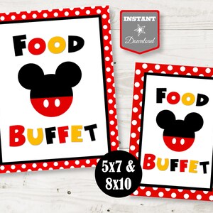 INSTANT DOWNLOAD Printable Classic Mouse Food Buffet 5x7 and - Etsy