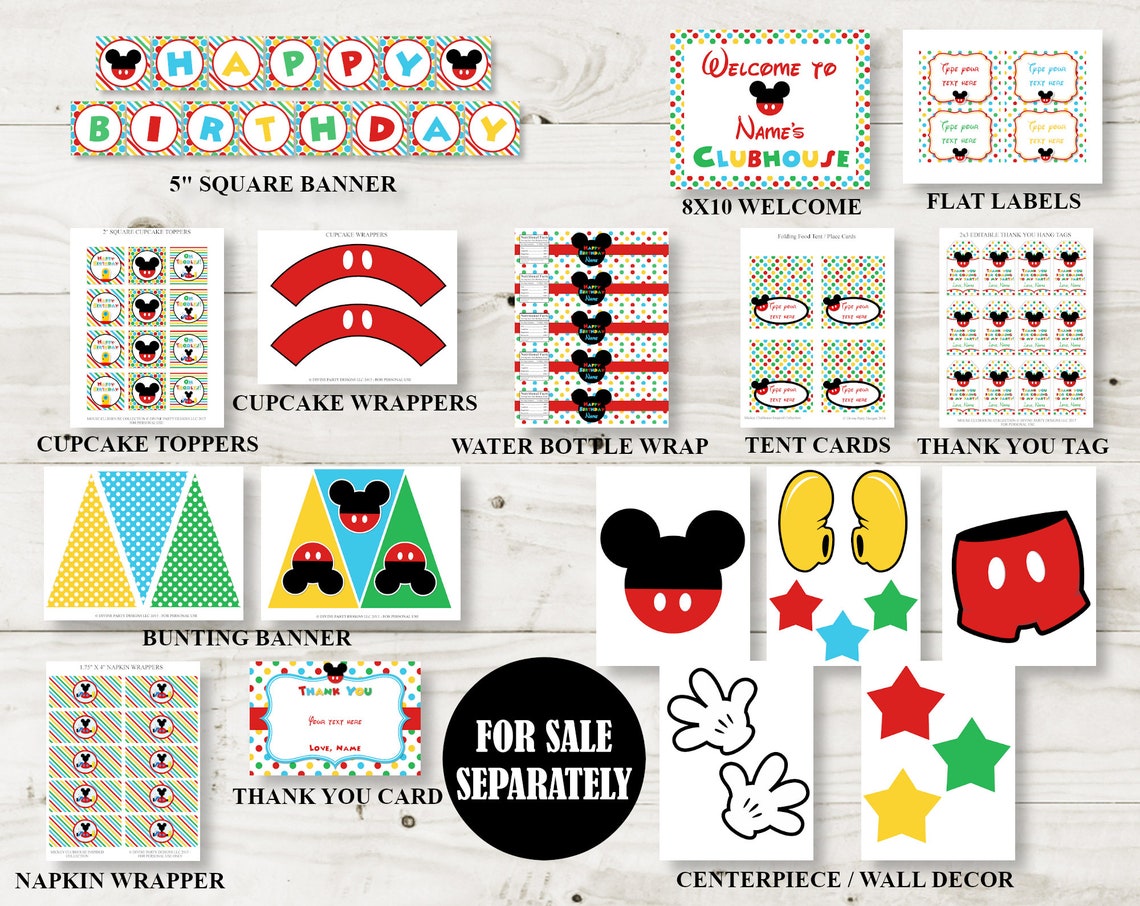 INSTANT DOWNLOAD Printable Mouse Clubhouse 5x7 & 8x10 Today's Mystery ...