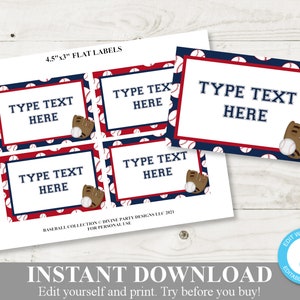 INSTANT DOWNLOAD Printable Baseball Birthday Party Package / Editable ...