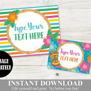 INSTANT DOWNLOAD Editable 8.5x11 Luau Hawaiian Teacher Appreciation ...