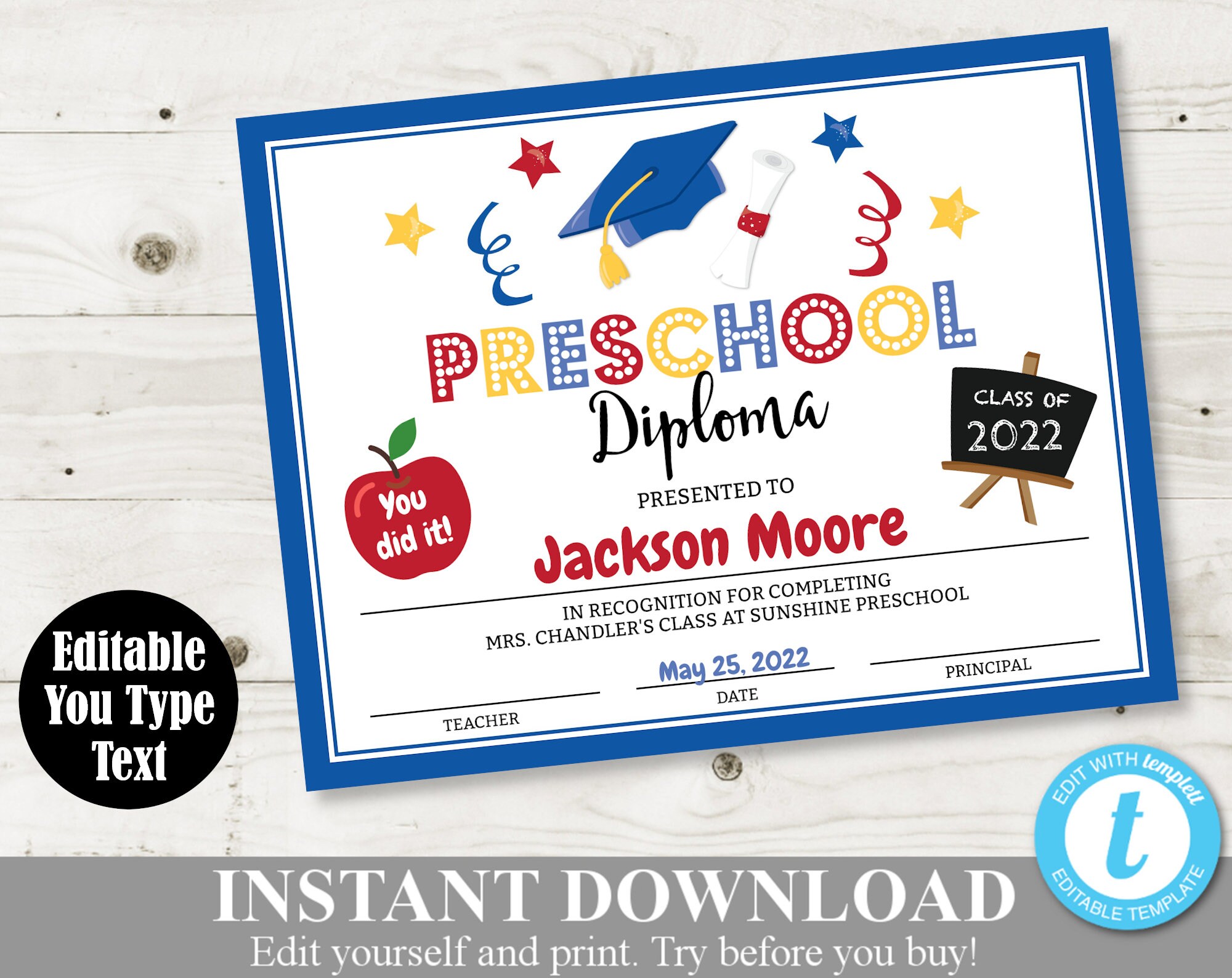 Art & Collectibles Digital Prints Prints Preschool Graduation ...