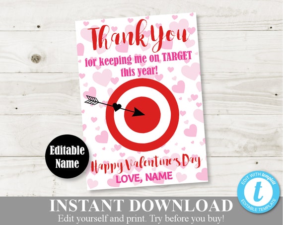 INSTANT DOWNLOAD Printable Valentine's Day 5x7 Thank You for Keeping Me ...