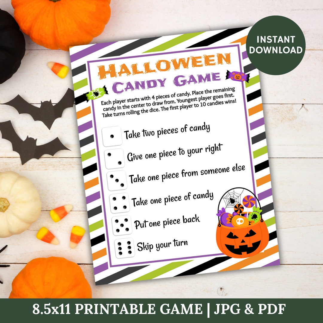 Printable 8.5"x11" Halloween Candy Game, Halloween Party, Class Party ...