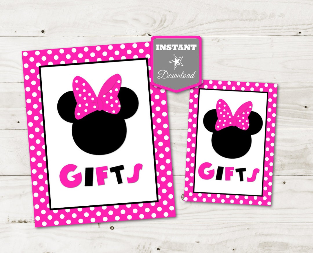 INSTANT DOWNLOAD Hot Pink Mouse Printable 5x7 and 8x10 Gifts Party Sign ...