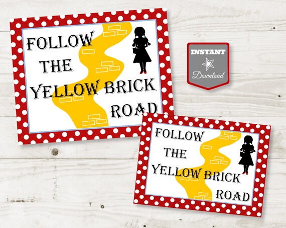 INSTANT DOWNLOAD Wizard of Oz Printable Follow The Yellow Brick Road ...