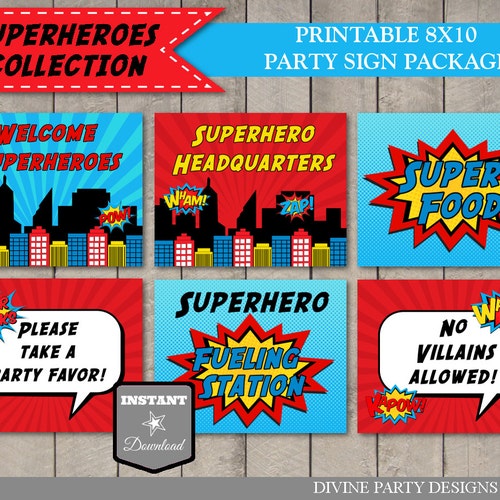 INSTANT DOWNLOAD Superhero Printable Headquarters Sign 8x10 | Etsy
