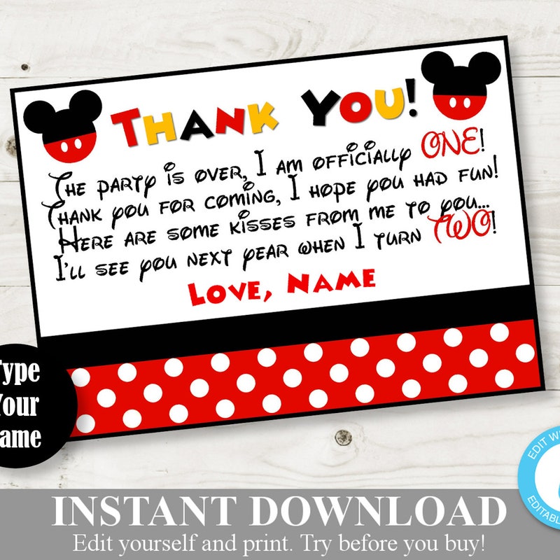Mousekeeping Thank You Notes - Etsy