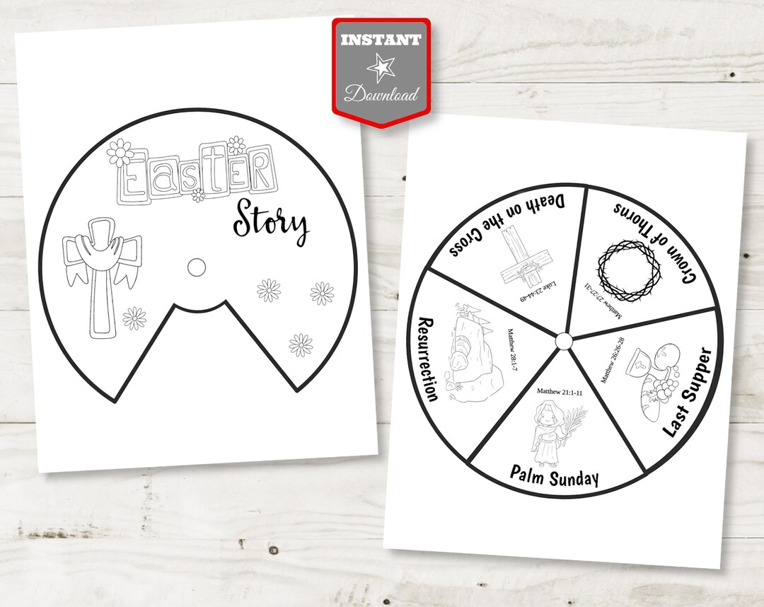 INSTANT DOWNLOAD Printable 8.5"x11" Easter Story Wheel / Craft / Jesus ...