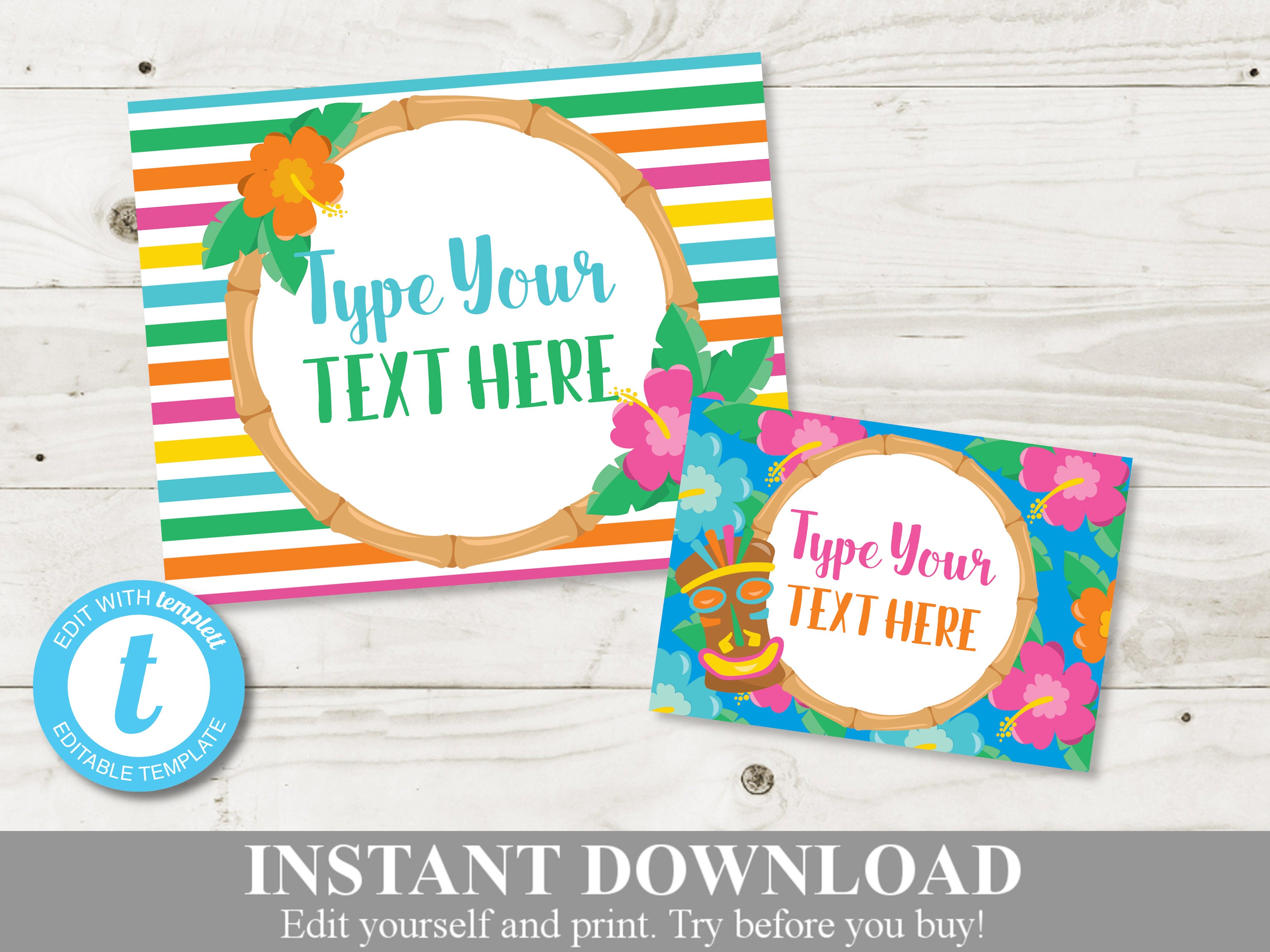 INSTANT DOWNLOAD Editable Luau Hawaiian Teacher Appreciation Week ...