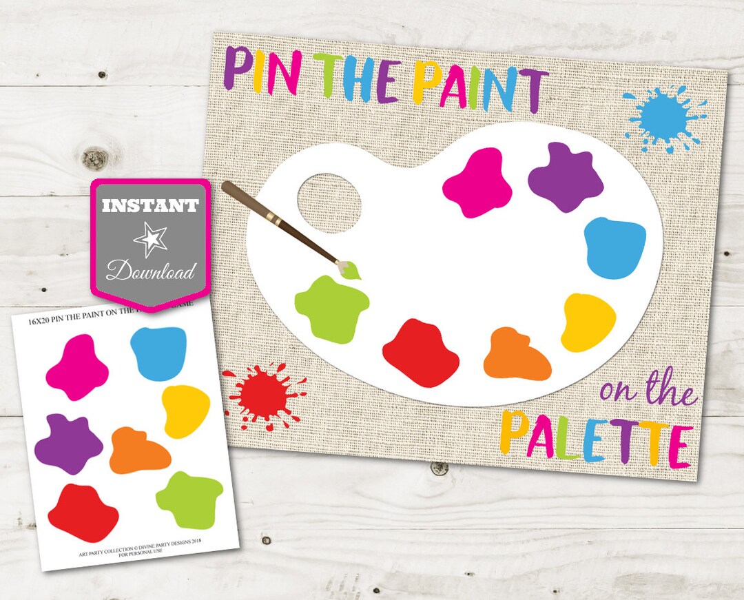 INSTANT DOWNLOAD Printable Art 16x20 Pin the Paint on the Palette ...