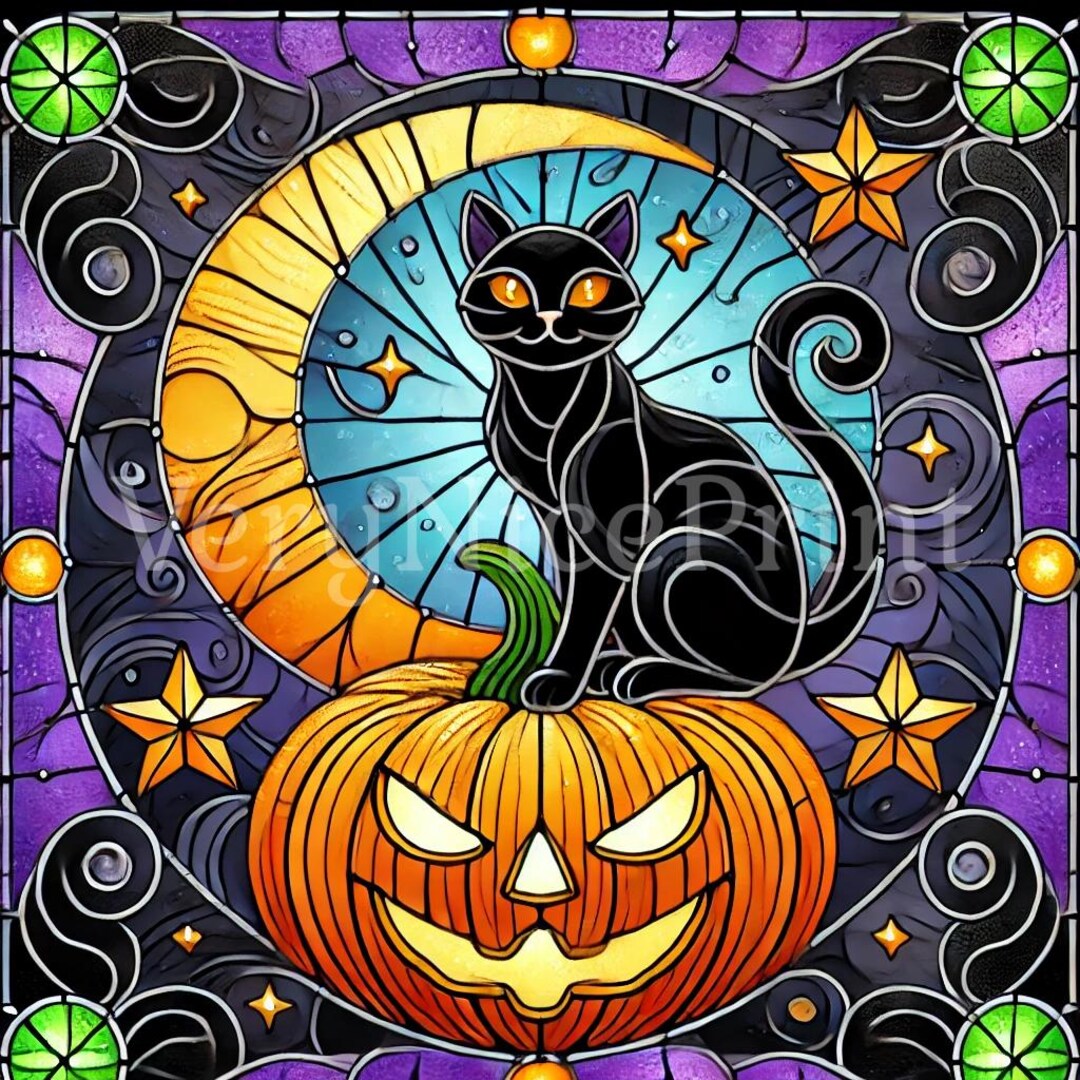 Halloween Cat on Pumpkin Awesome 2MB Download Now PNG - Etsy