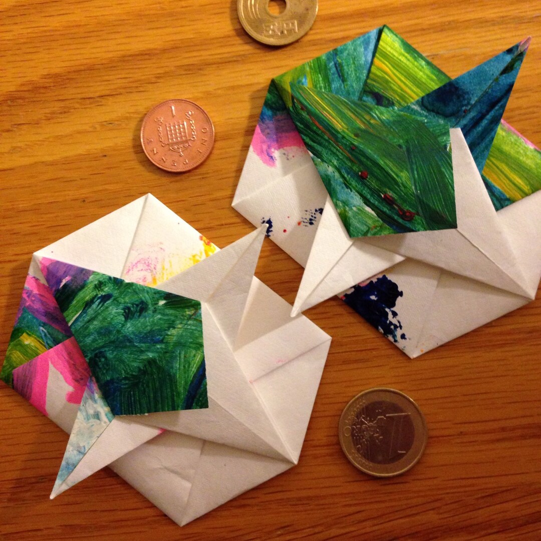 Two Japanese Hexagon Tato: Origami Envelopes or Flat Containers - Etsy