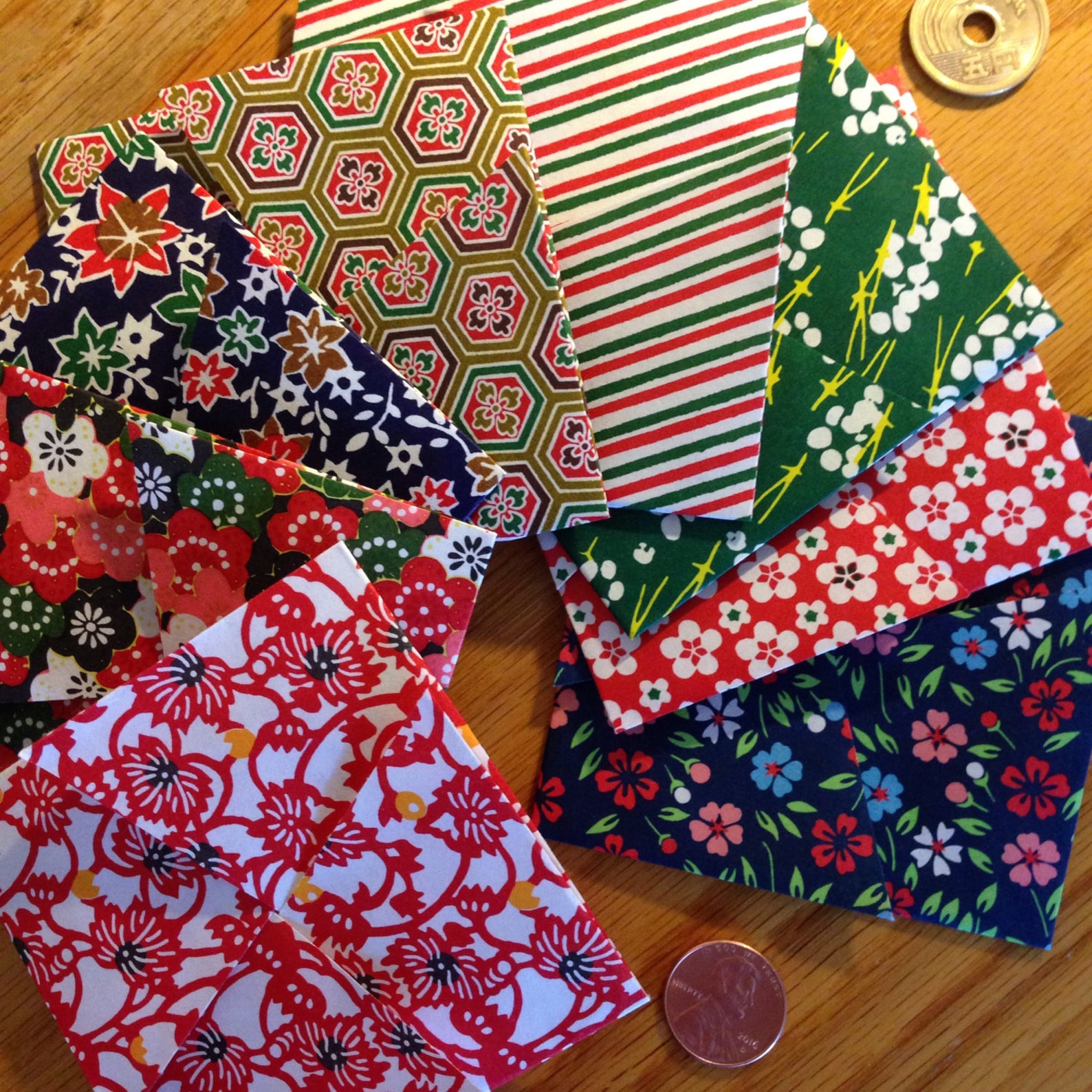 Eight Japanese Square Tato: Origami Envelopes or Flat Containers - Etsy