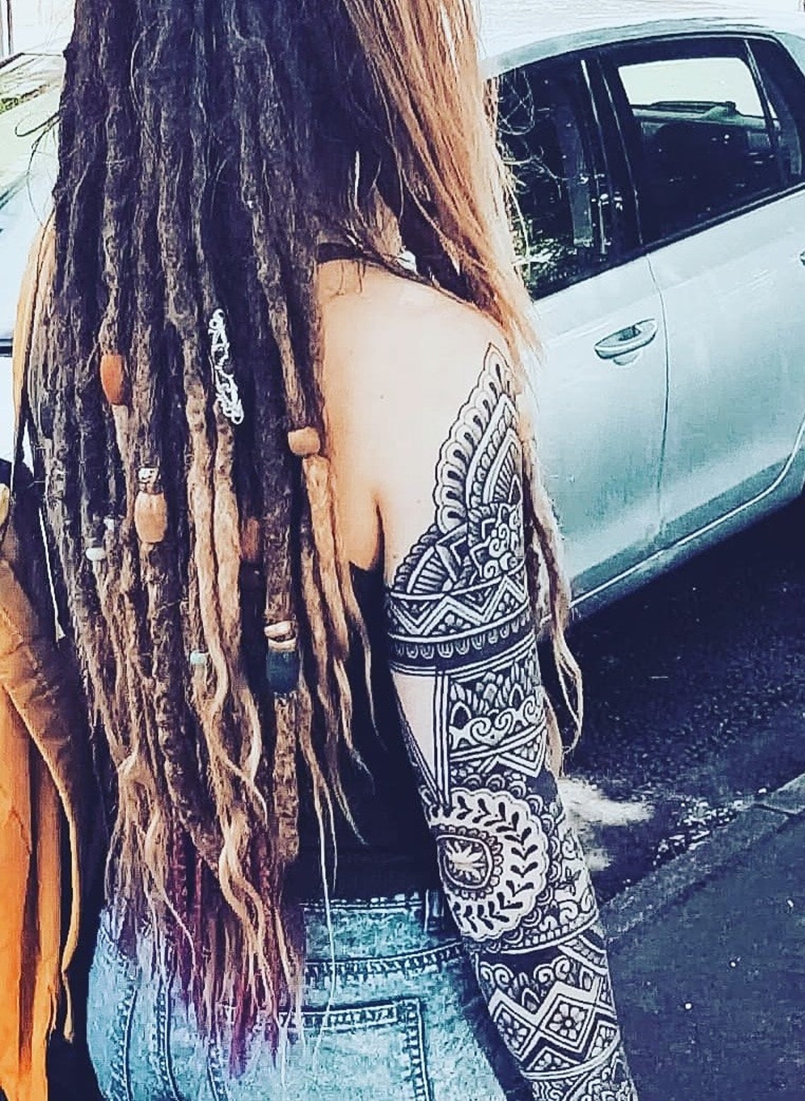 Human Hair Dreadlocks Extensions Beads & Thread Decoration | Etsy UK