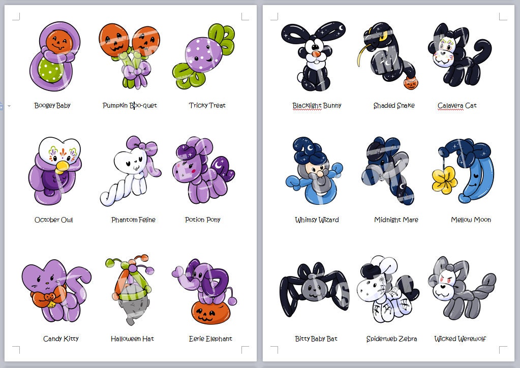 Balloon Twisting Halloween Fall Festival Holiday Bundle 12 - Etsy Hong Kong