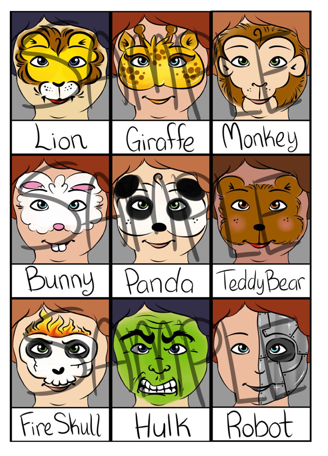 2015 Super Face Painting Menu- Part 2 of 2- Digital Download - Etsy