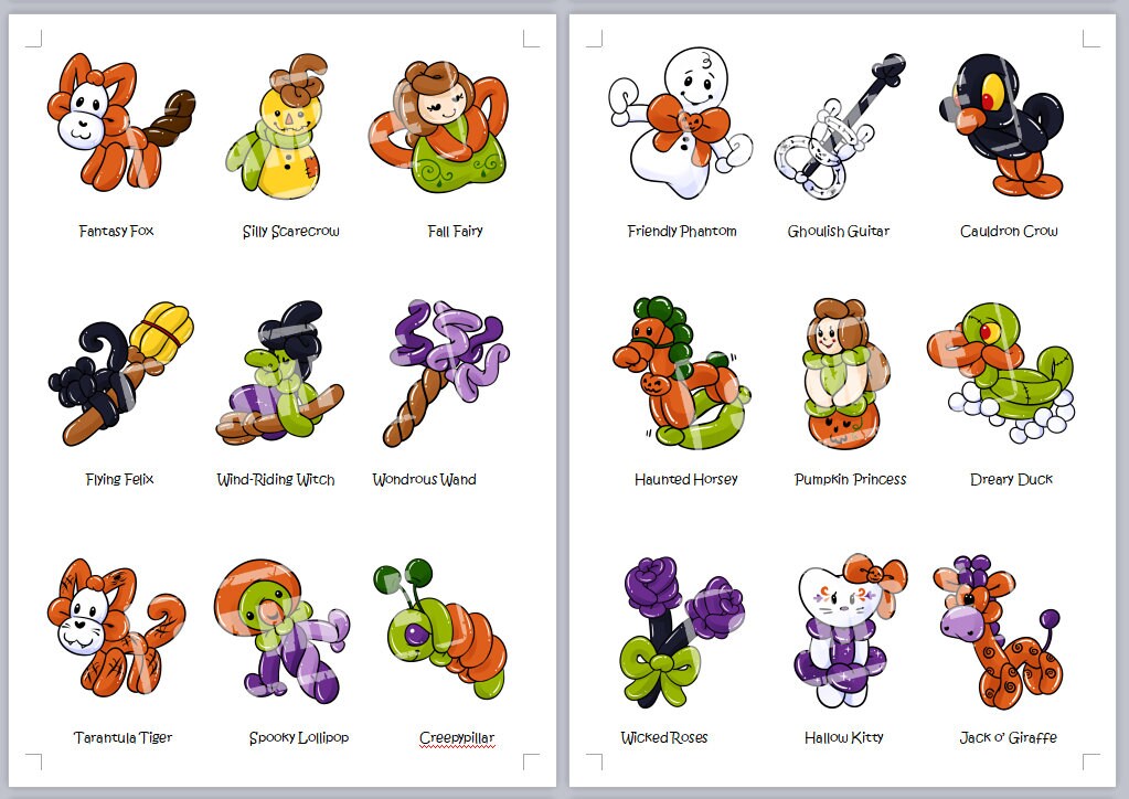 Balloon Twisting Halloween Fall Festival Holiday Bundle 12 - Etsy Hong Kong