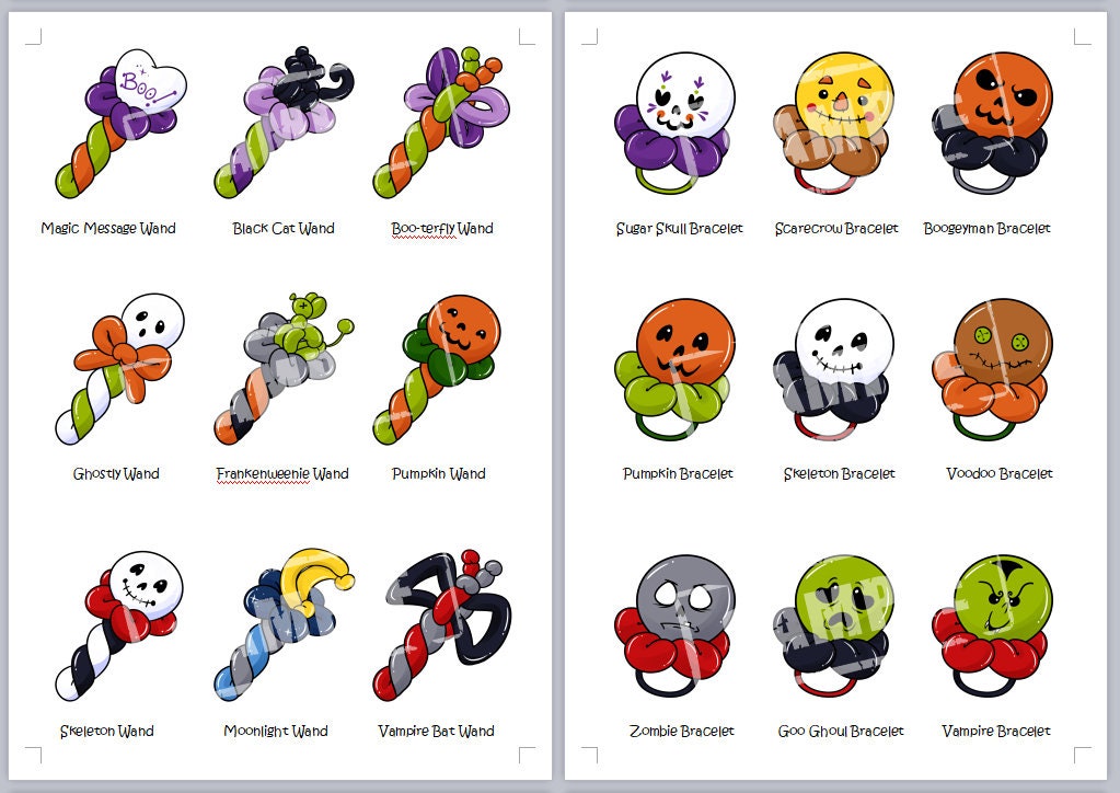 Balloon Twisting Halloween Fall Festival Holiday Bundle 12 - Etsy Hong Kong