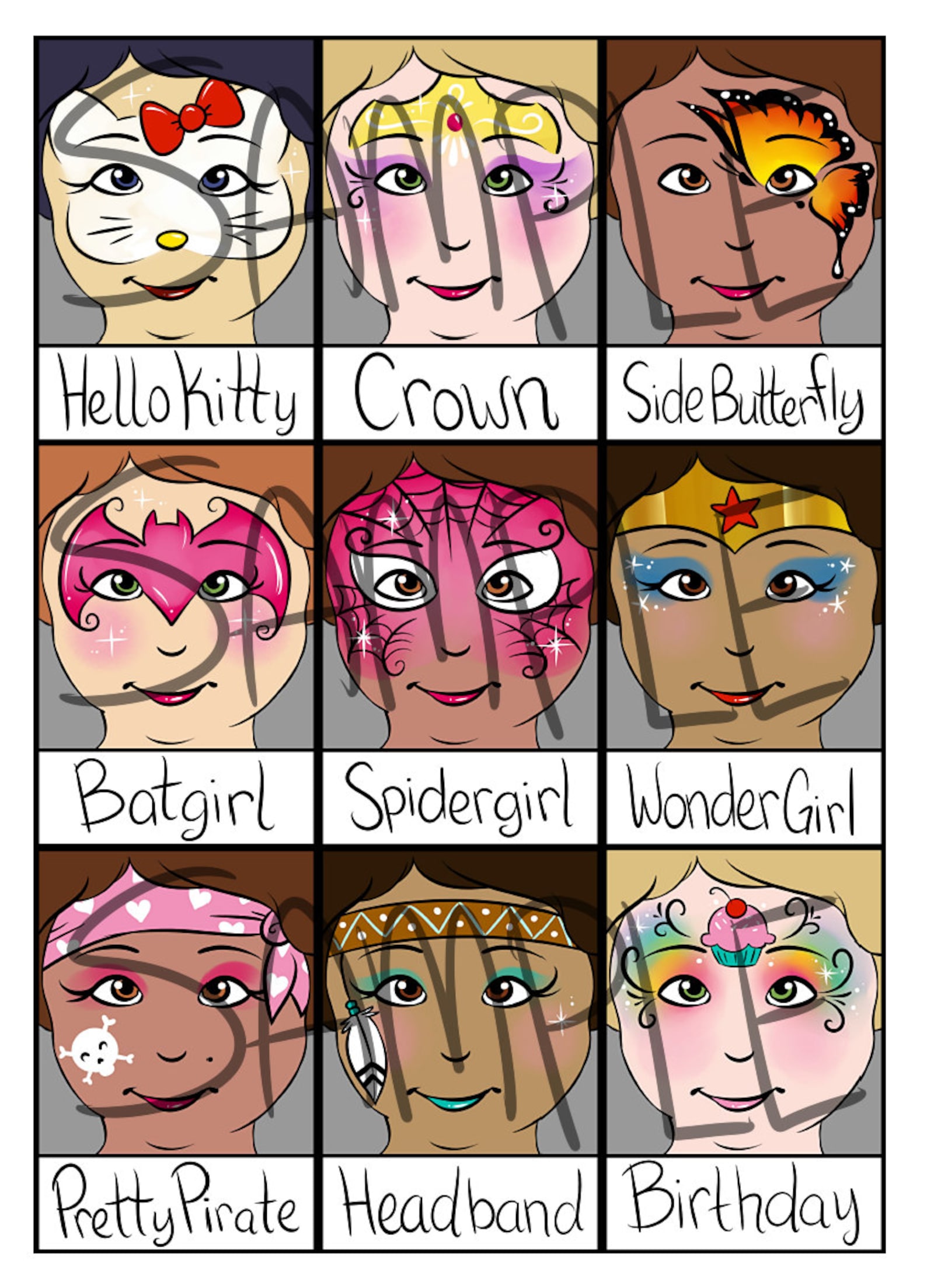 2015 Super Face Painting Menu- Part 2 of 2- Digital Download - Etsy