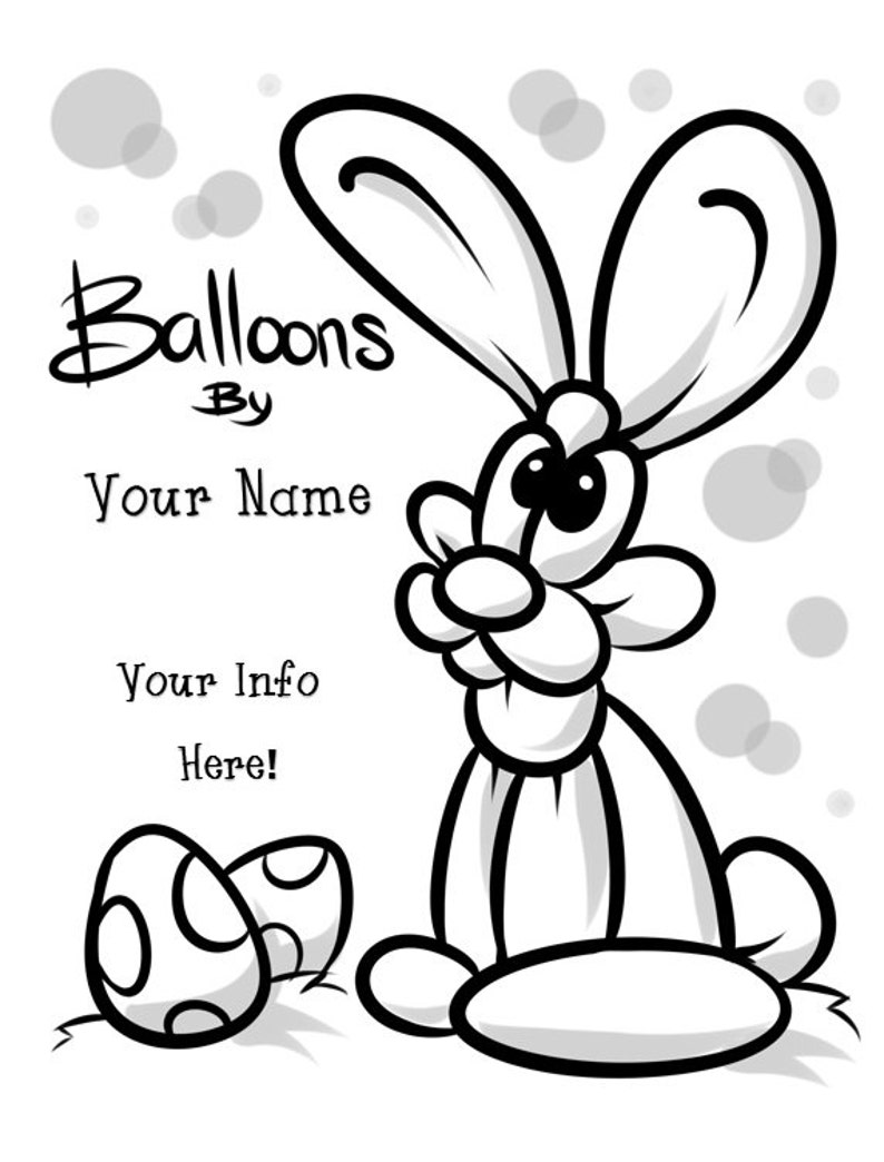 Balloon Menu eggcellent Easter Digital Download PDF Etsy