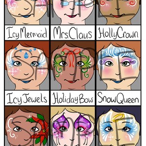 Face Painting Menu- Christmas Full Faces - Digital Download - Etsy ...