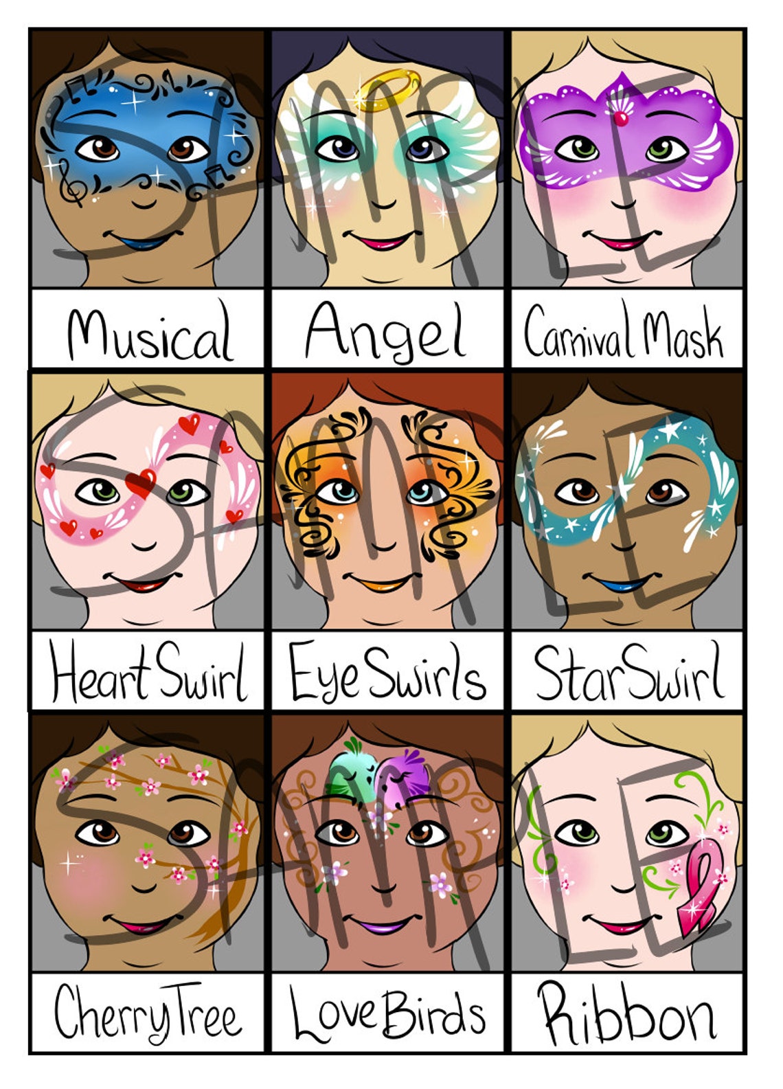 2015 Super Face Painting Menu- Part 2 of 2- Digital Download - Etsy