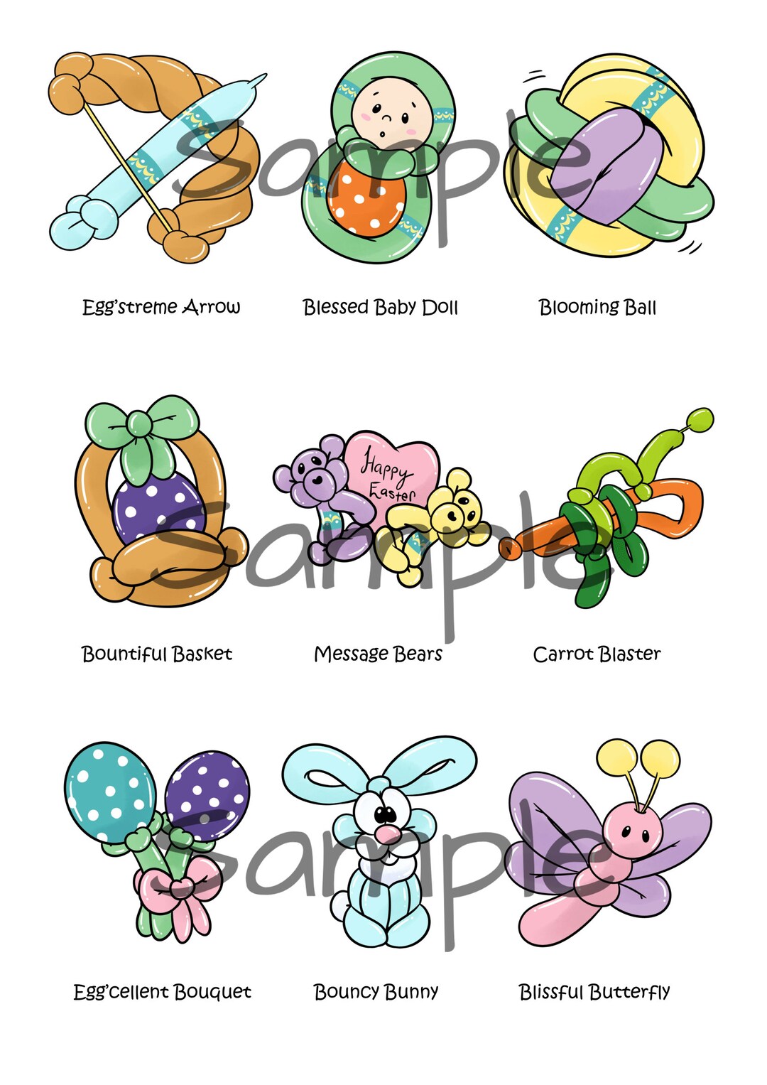 Balloon Easter Spring Bundle- 4 Pages- Digital Download Menus - Etsy