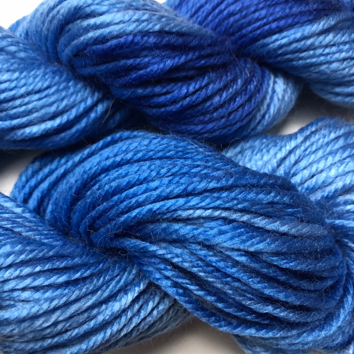 Bulky Wool Blend Blue Ombré Yarn Salvage Reclaimed Chunky | Etsy