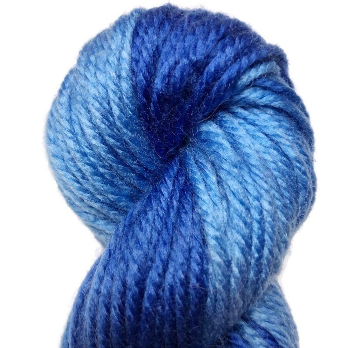 Bulky Wool Blend Blue Ombré Yarn Salvage Reclaimed Chunky | Etsy