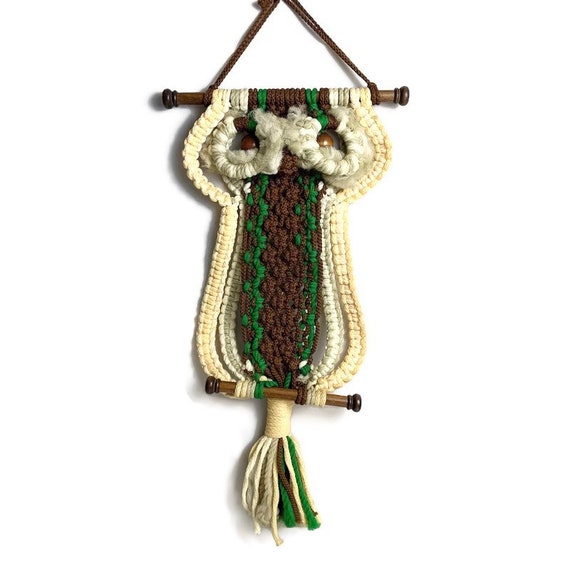 Mid Century Modern 60s Vintage Macrame Owl Arts and Crafts - Etsy