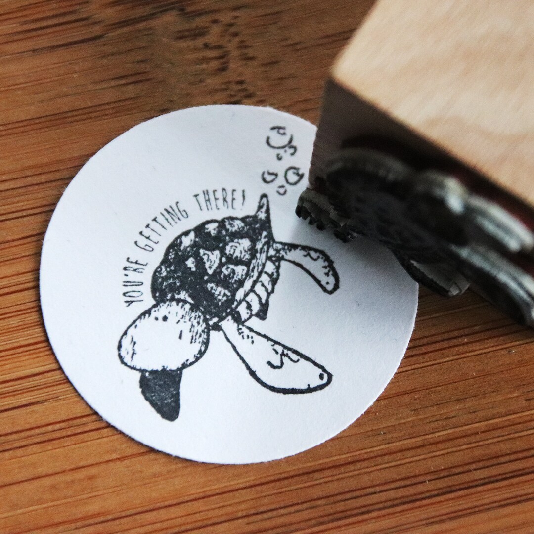 Englisch Lehrer Stempel Schildkröte You're Getting There 30mm - Etsy