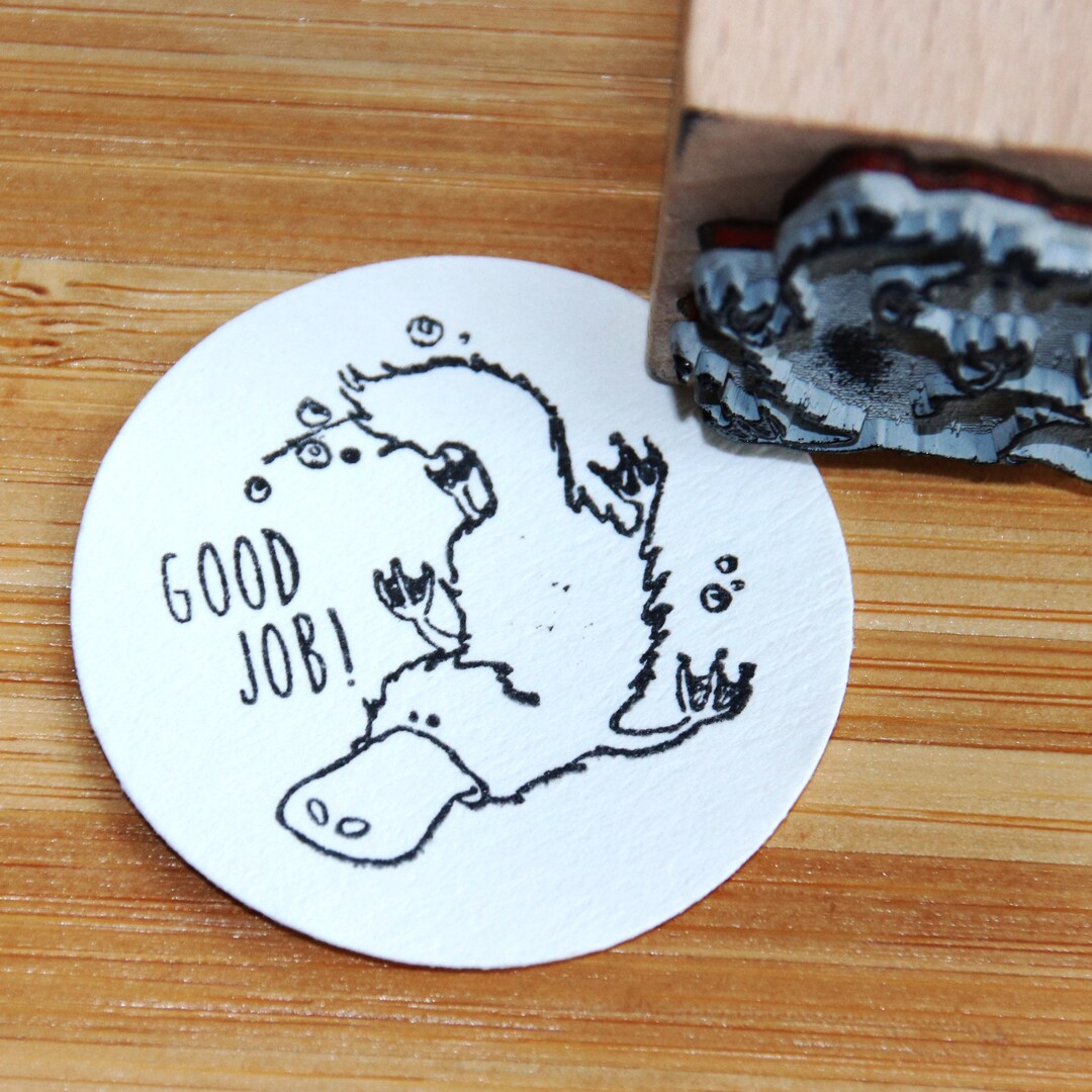 Englisch Lehrer Stempel Schnabeltier Good Job 30mm - Etsy