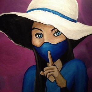 Ninja Shhh Original Acrylic Painting 16x20 | Etsy