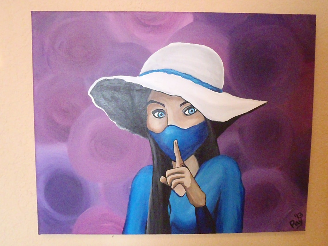 Ninja Shhh Original Acrylic Painting 16x20 | Etsy