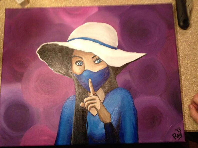 Ninja Shhh Original Acrylic Painting 16x20 | Etsy