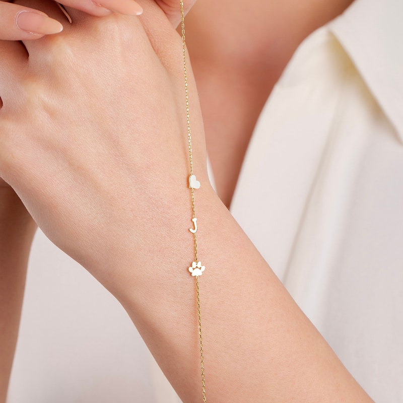 Solid Gold Print Bracelet - Etsy