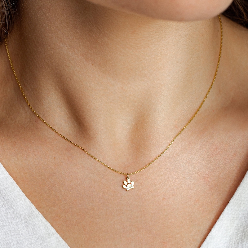 Cat Paw Charm With Name - Etsy