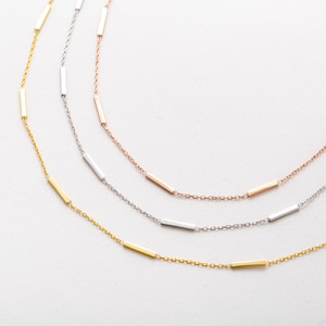 Multi Bar Necklace, Strand Necklace, Gold Bar Necklace, Dainty Layering ...