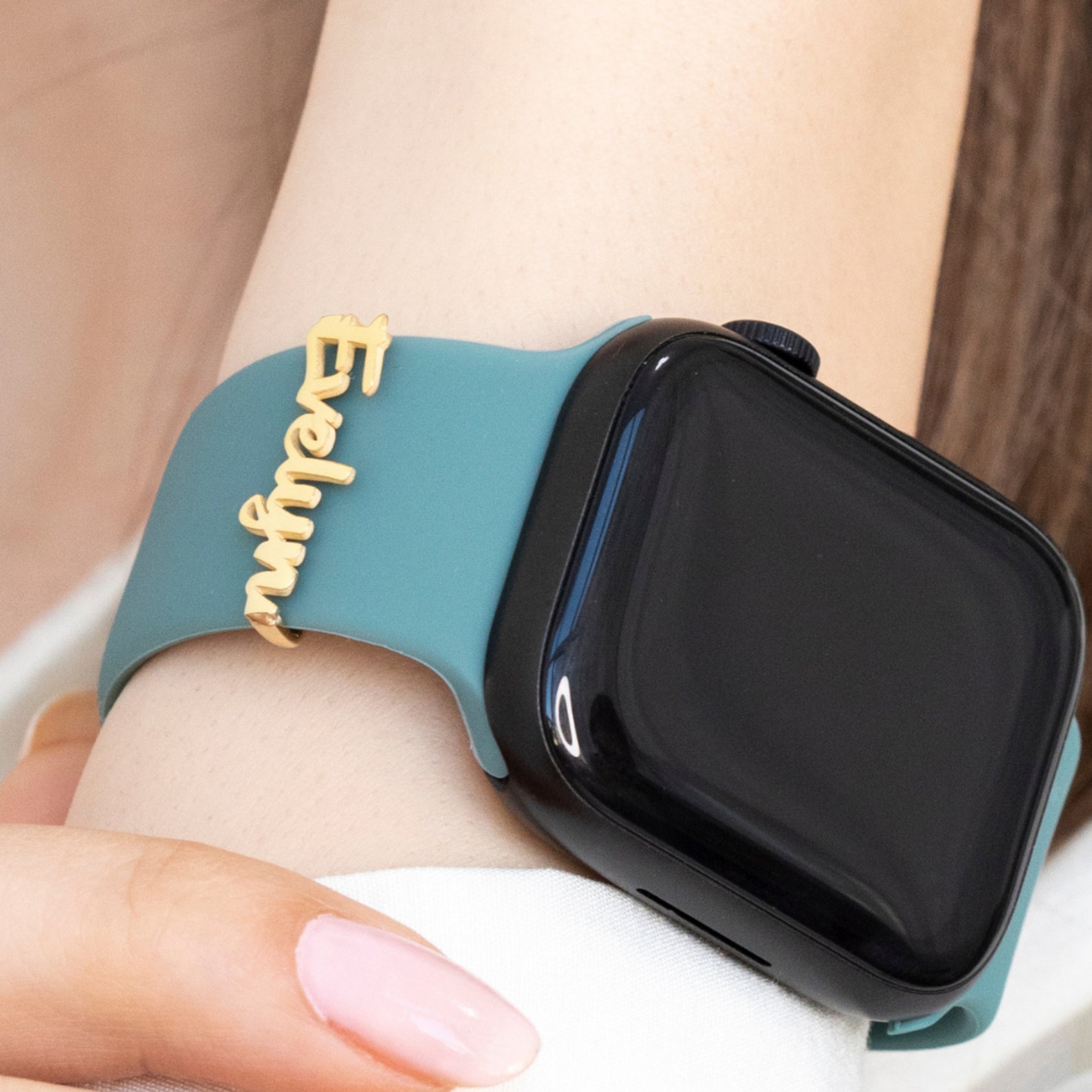 Personalized Apple Watch Name Charms, Trendy Watch Accessories, Rose ...