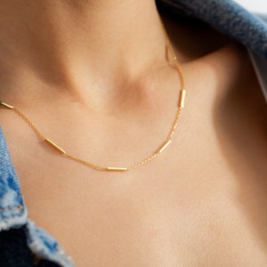 Multi Bar Necklace, Strand Necklace, Gold Bar Necklace, Dainty Layering ...