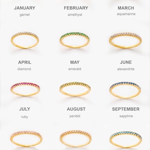 Birthstone Stacking Ring, Personalized Eternity Ring for Mom, Custom ...