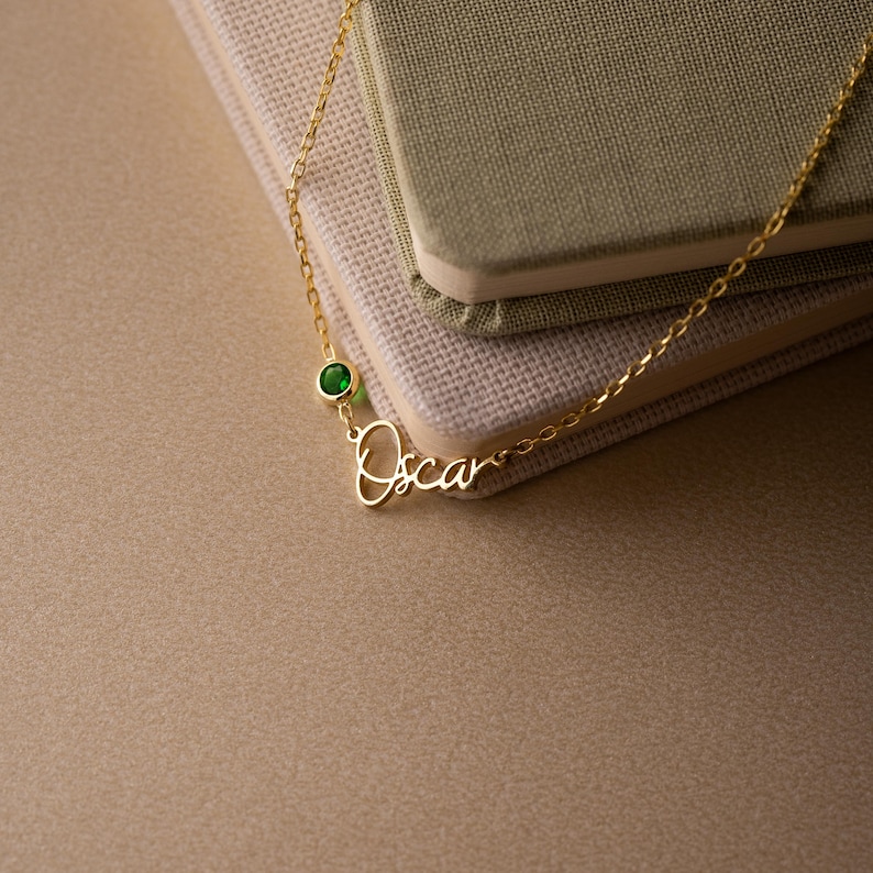Personalized Sterling Silver Name Necklace With Birthstone, Valentine's ...