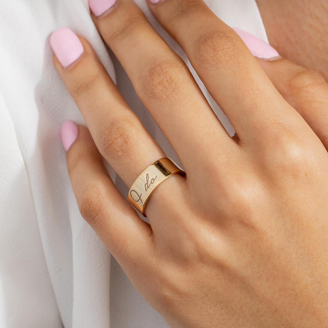 Custom Engraved Sterling Silver Message Ring, Personalized Anniversary ...