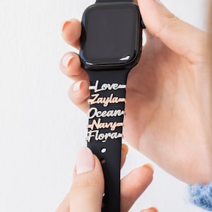 Personalized Apple Watch Name Charms, Trendy Watch Accessories, Rose ...