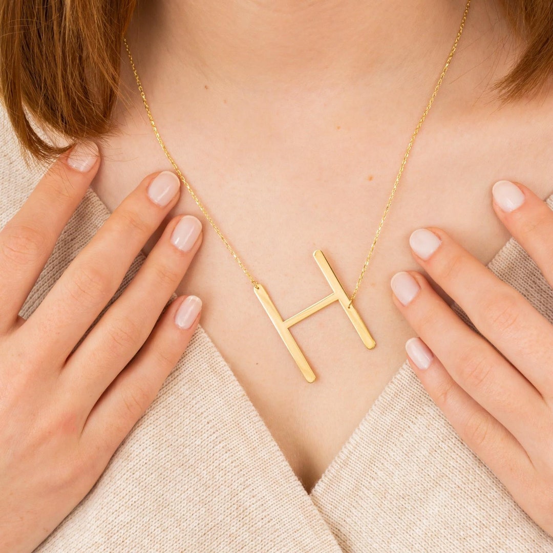 Alexis Necklace, Alexis Rose Large Initial Necklace, Big Letter ...