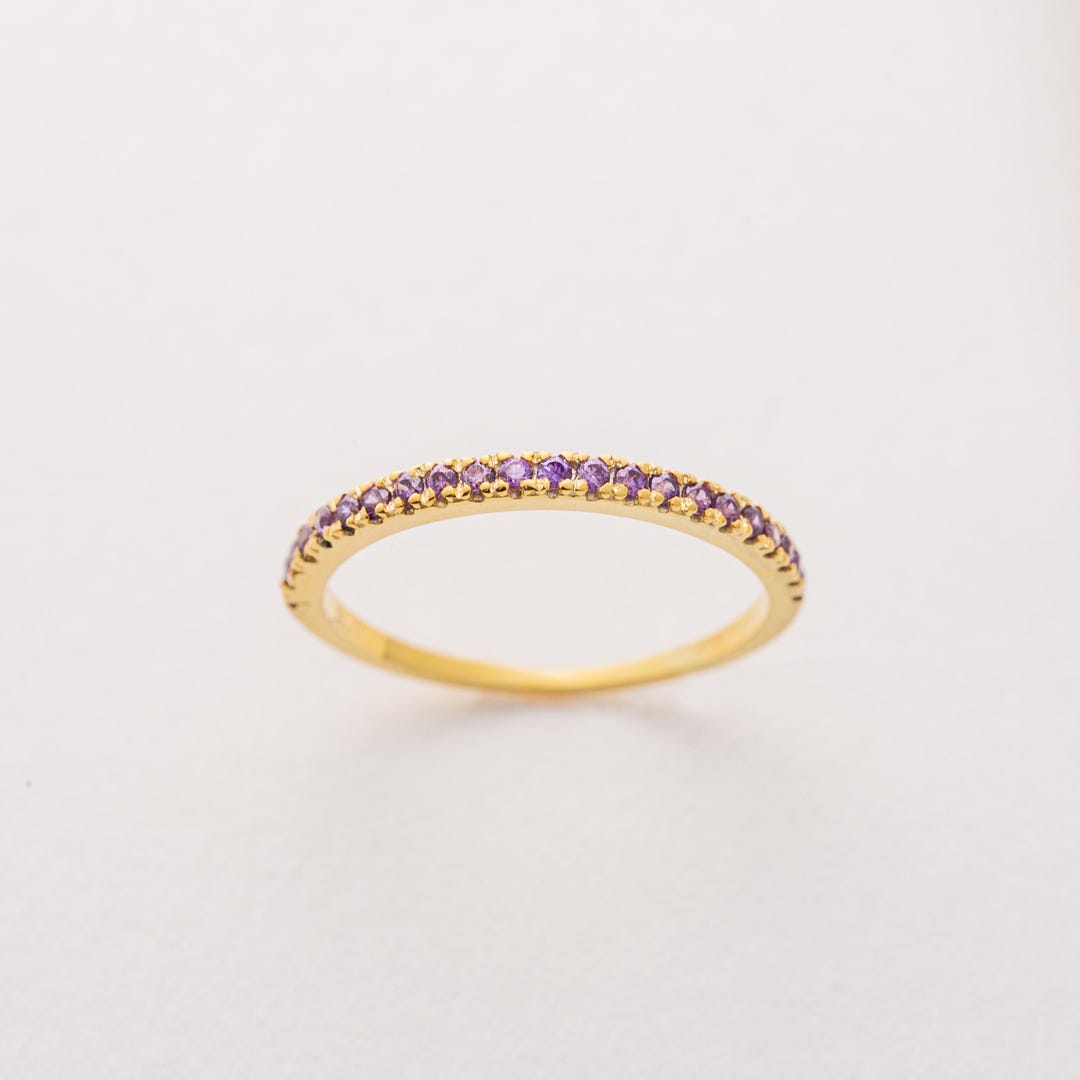 Birthstone Stacking Ring, Personalized Eternity Ring for Mom, Custom ...