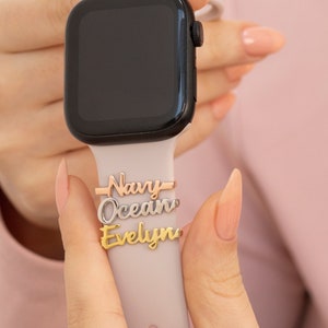 Personalized Apple Watch Name Charms, Trendy Watch Accessories, Rose ...